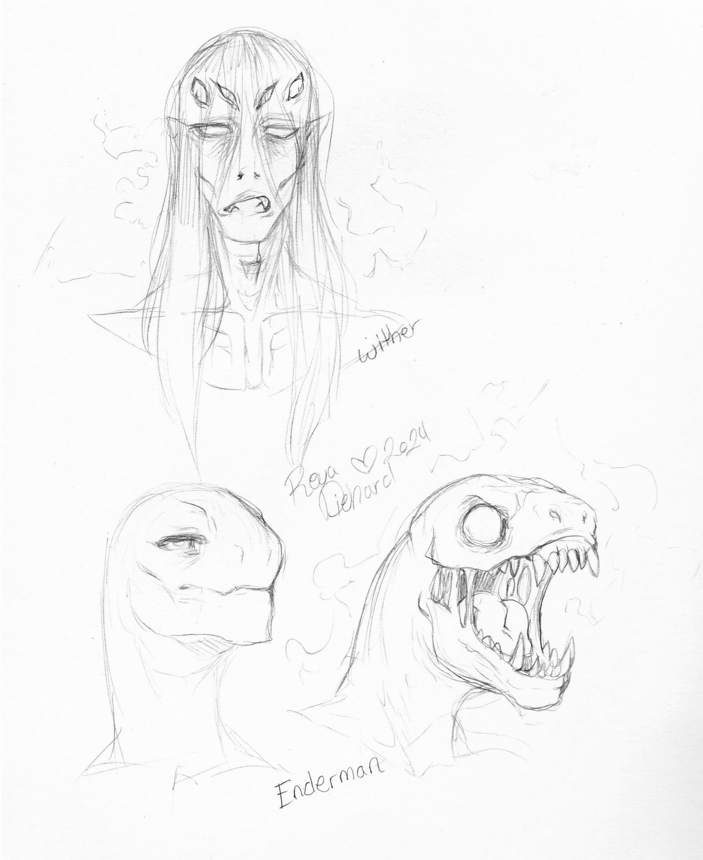 Minecraft doodles by RevaDiehard