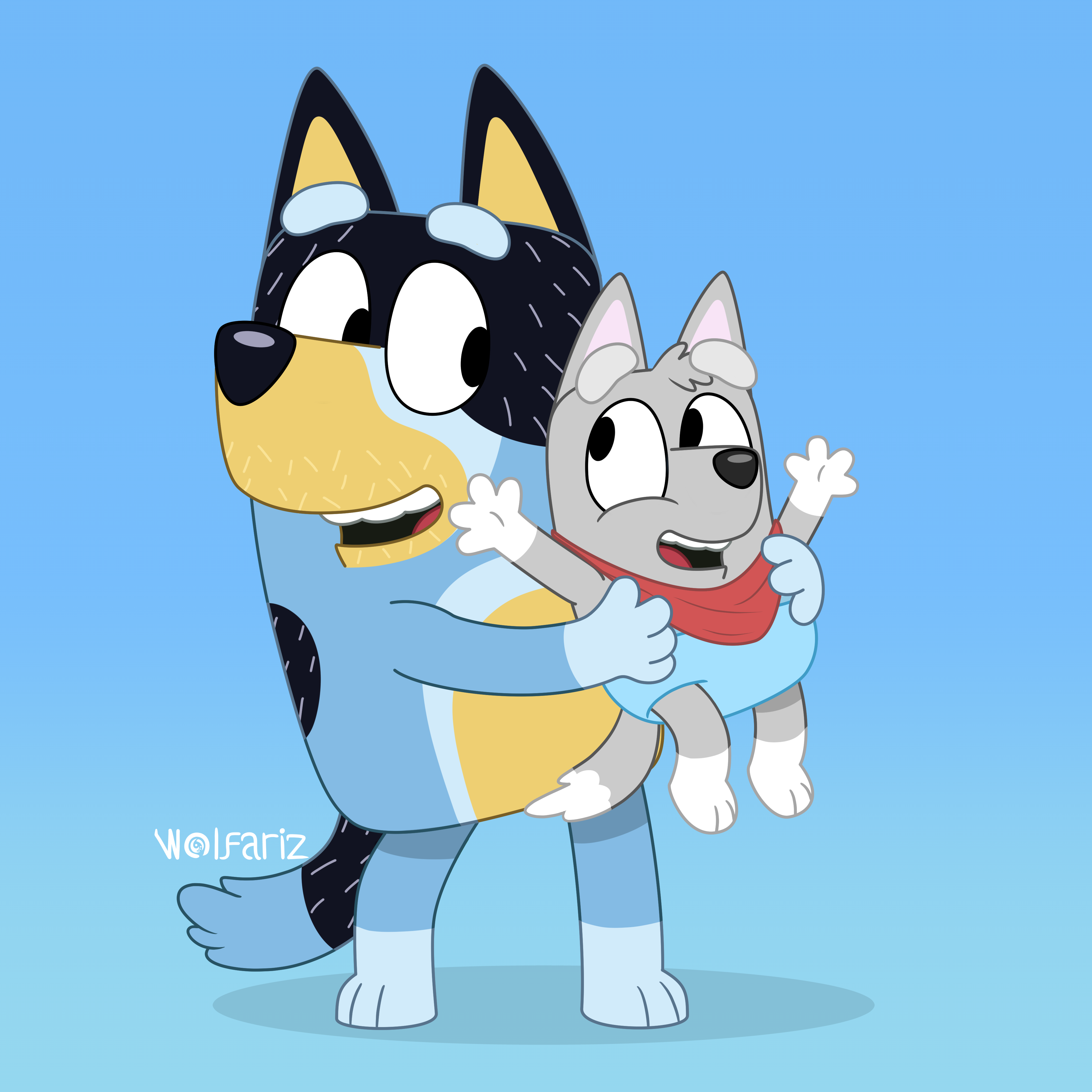 Caiden and Bandit by Toddlercaiden