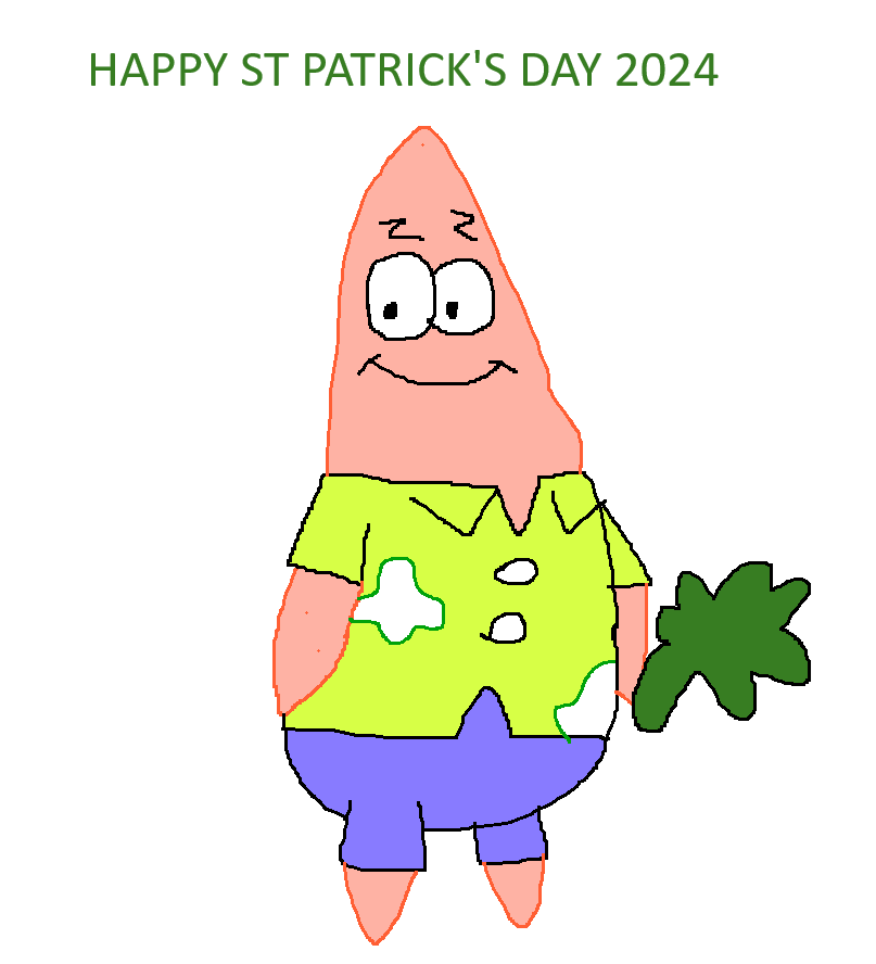 Patrick Star with a Shamrock by Spongebob155