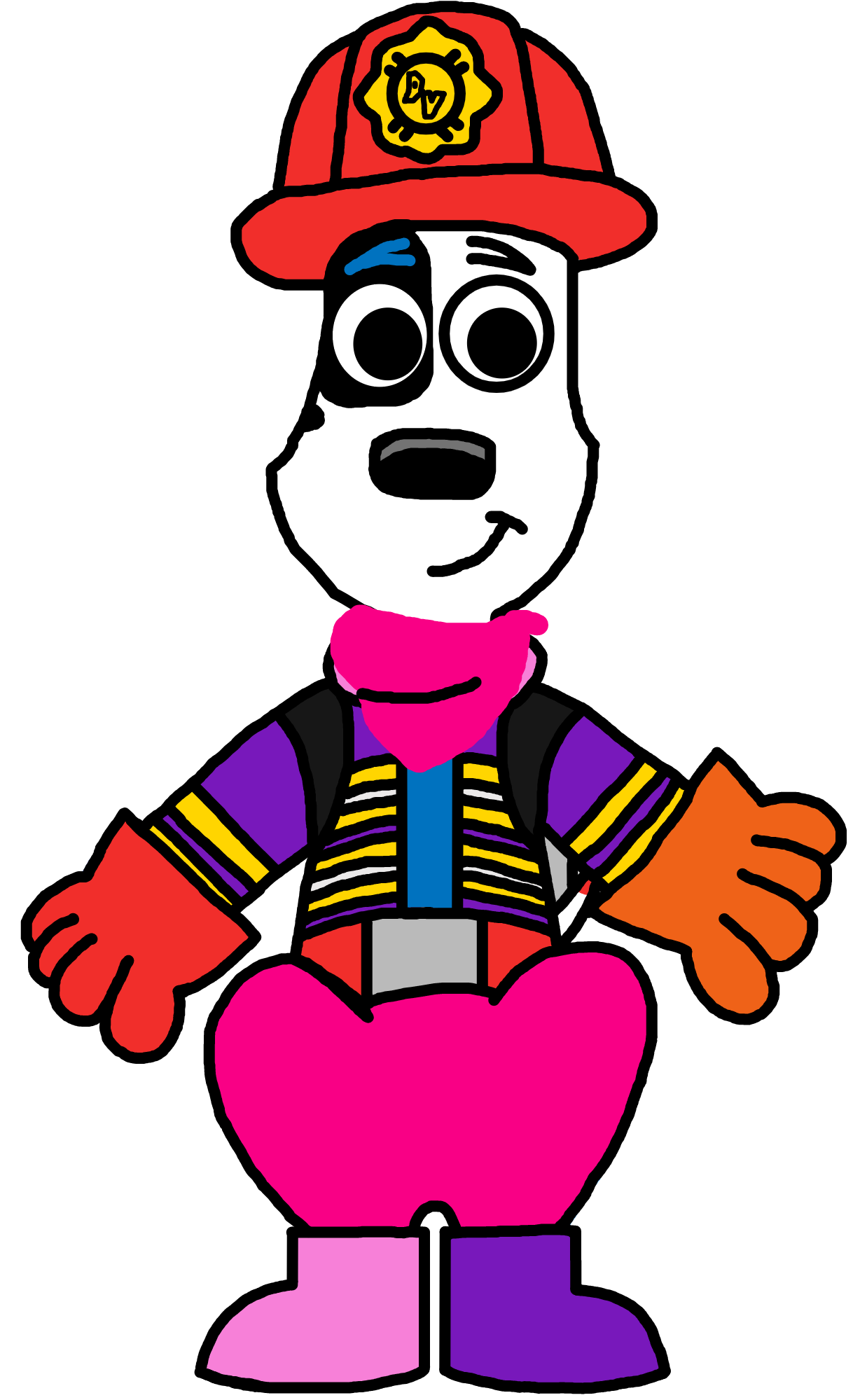 Da Vinci Dalmatian in Firefighter Outfit by DemonFuego48