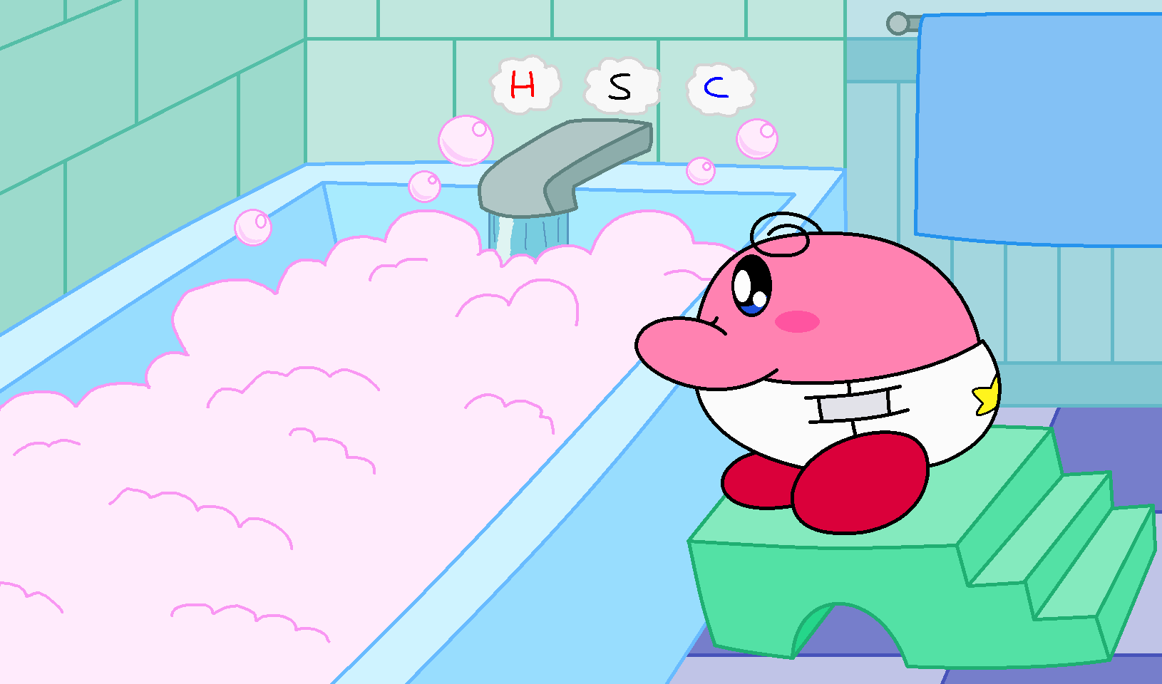 Baby Kirby's Bubble Bath Watch (Azurexary781) by DanielMania123
