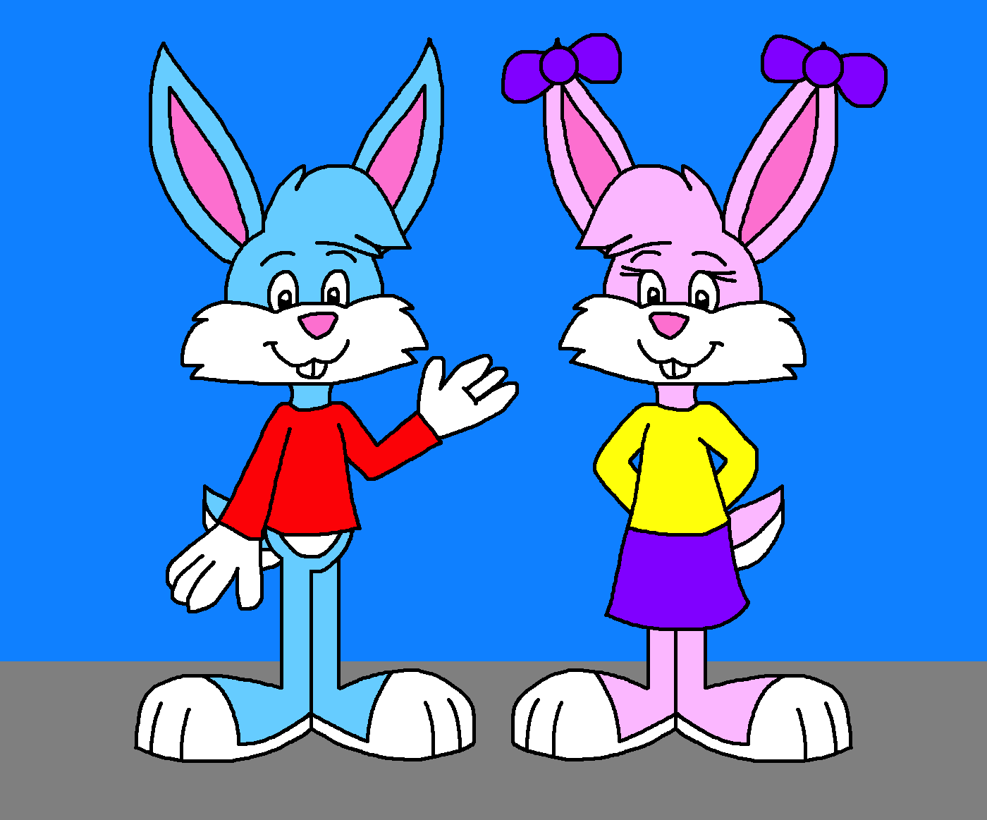 Buster Bunny and Babs Bunny (fanart) by ToonlandianFox2002