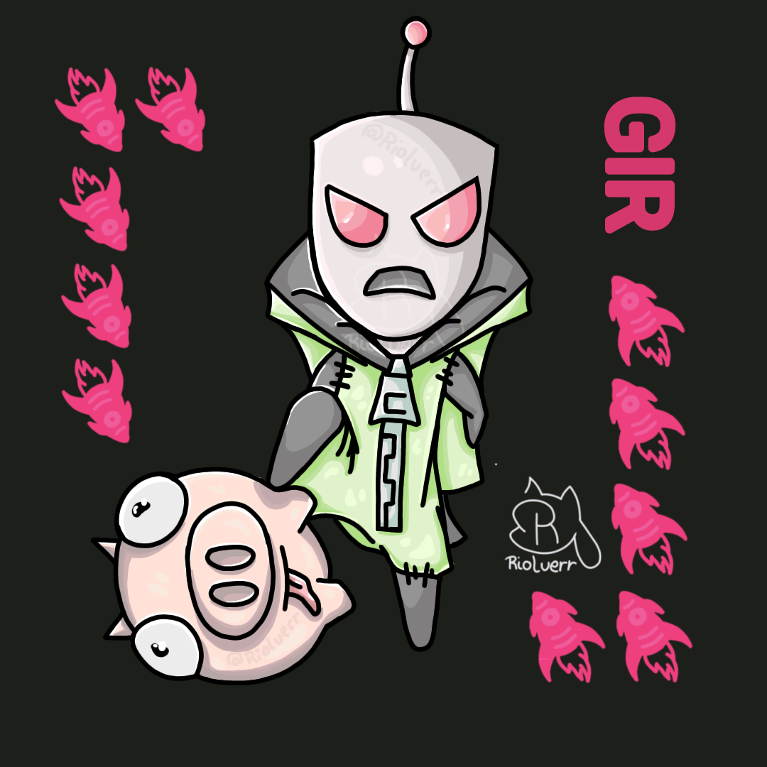 Angry Gir Invader Zim Fanart By Riorioluu