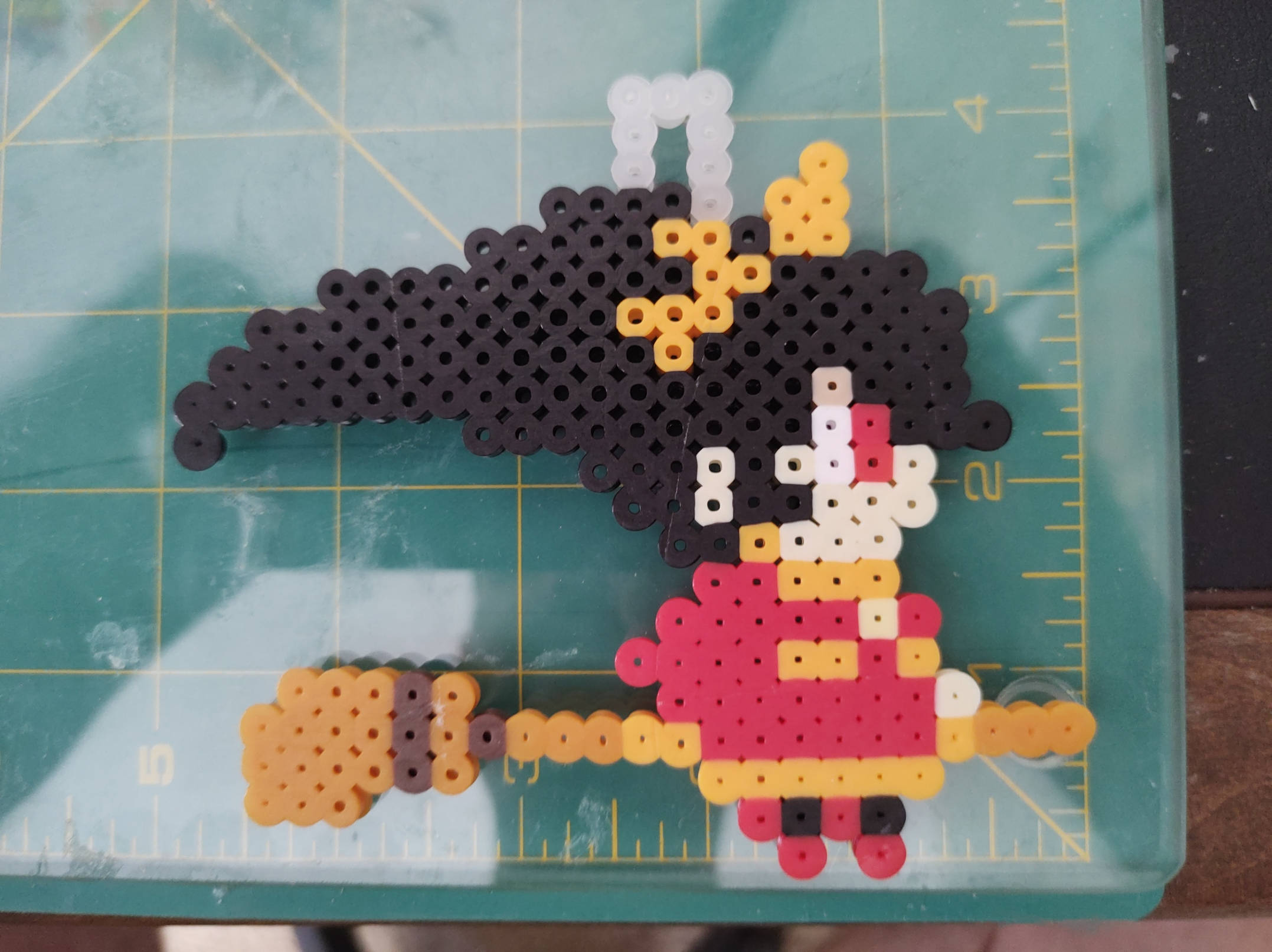 8bit Ashley on Broom Perler by ryuuiaryuusei