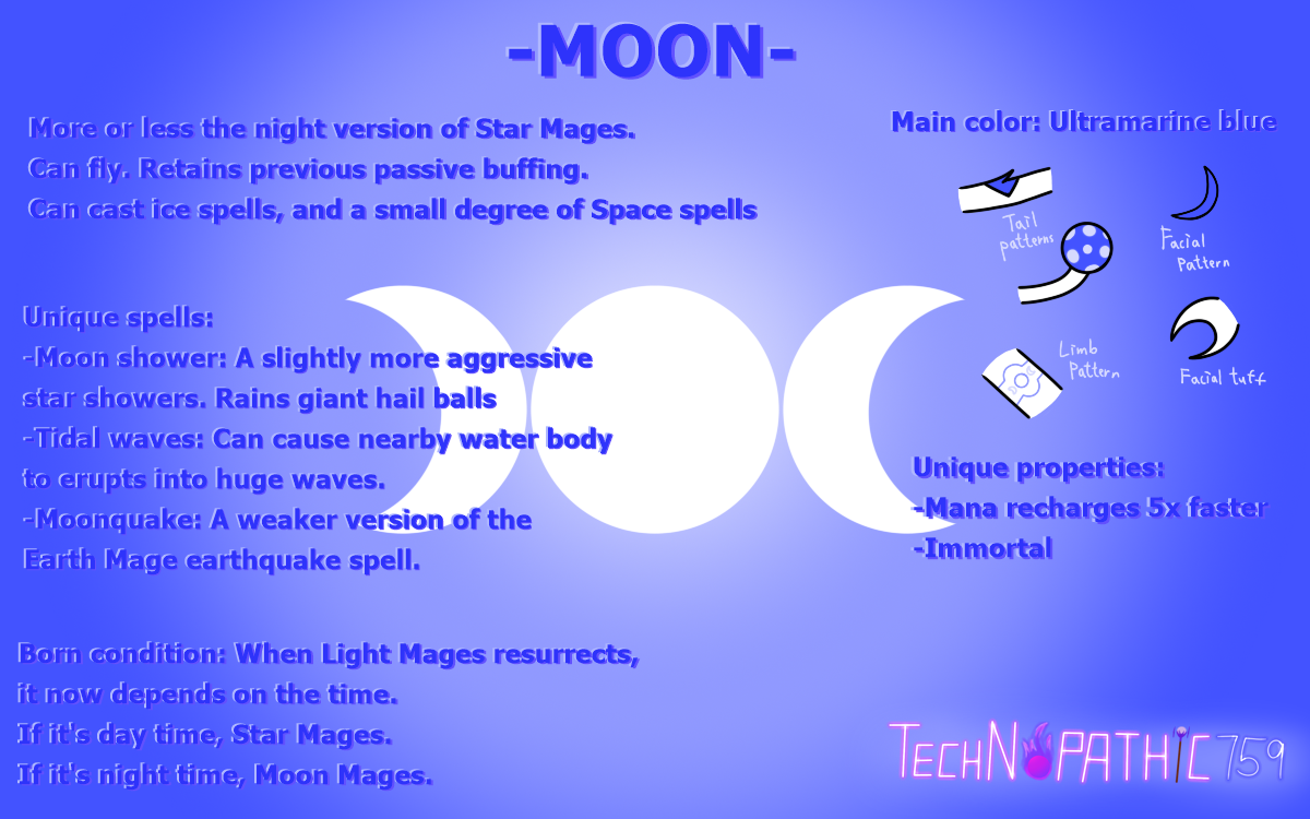 New additionMage cat type-- Light subtype- Moon by Netherkitty