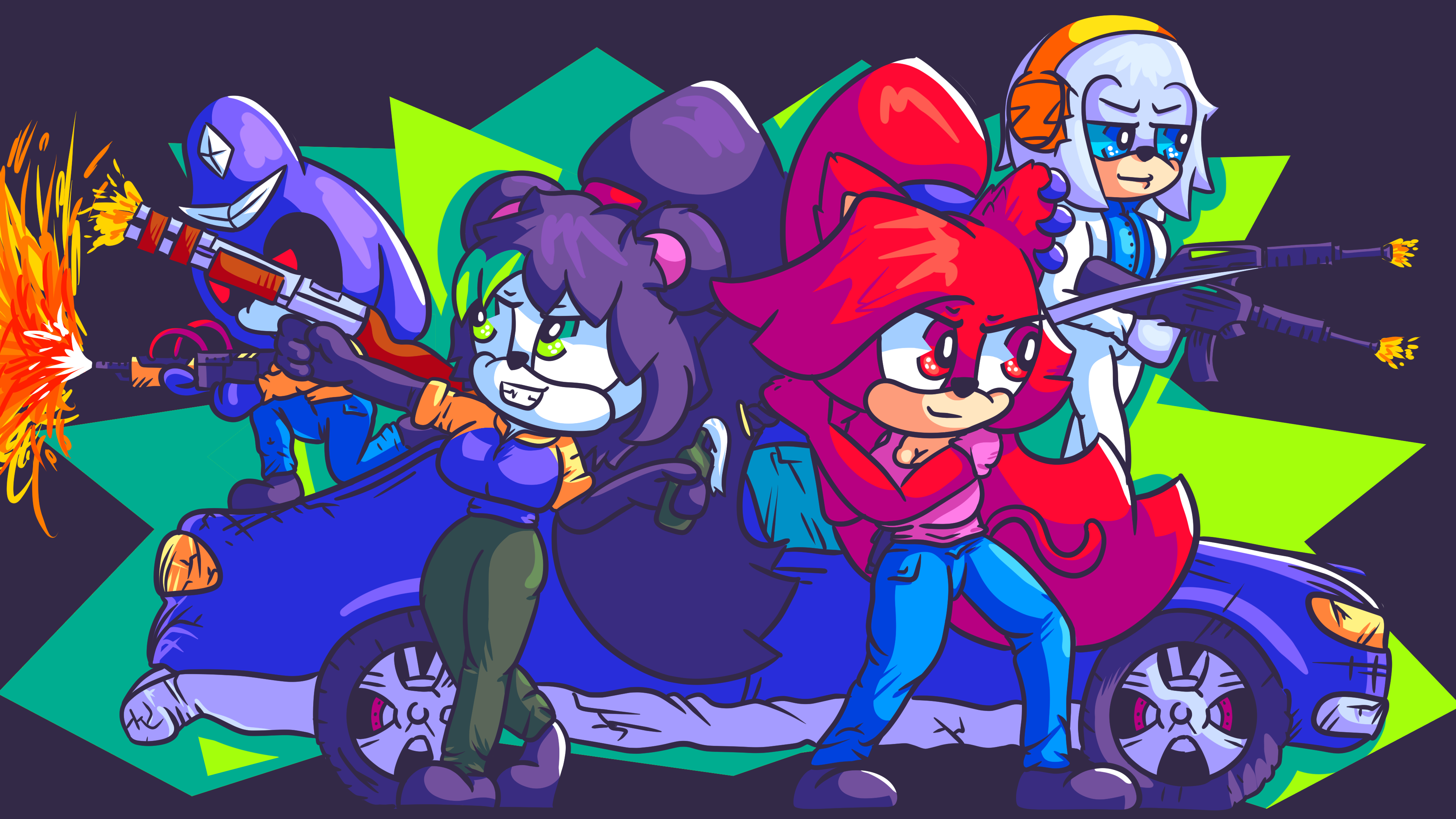 Battle with zombies by RedEyeSamurai