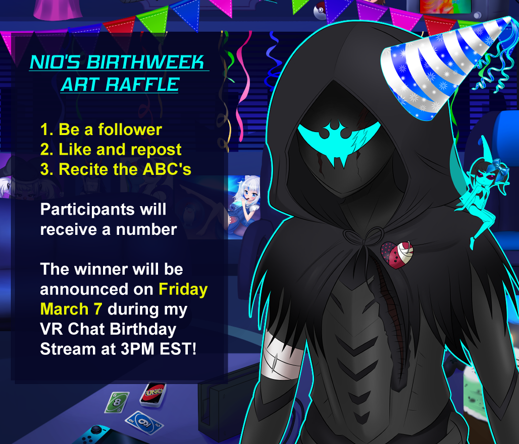 NIO'S BIRTHWEEK TWITTER ART RAFFLE by NioFloofArtist