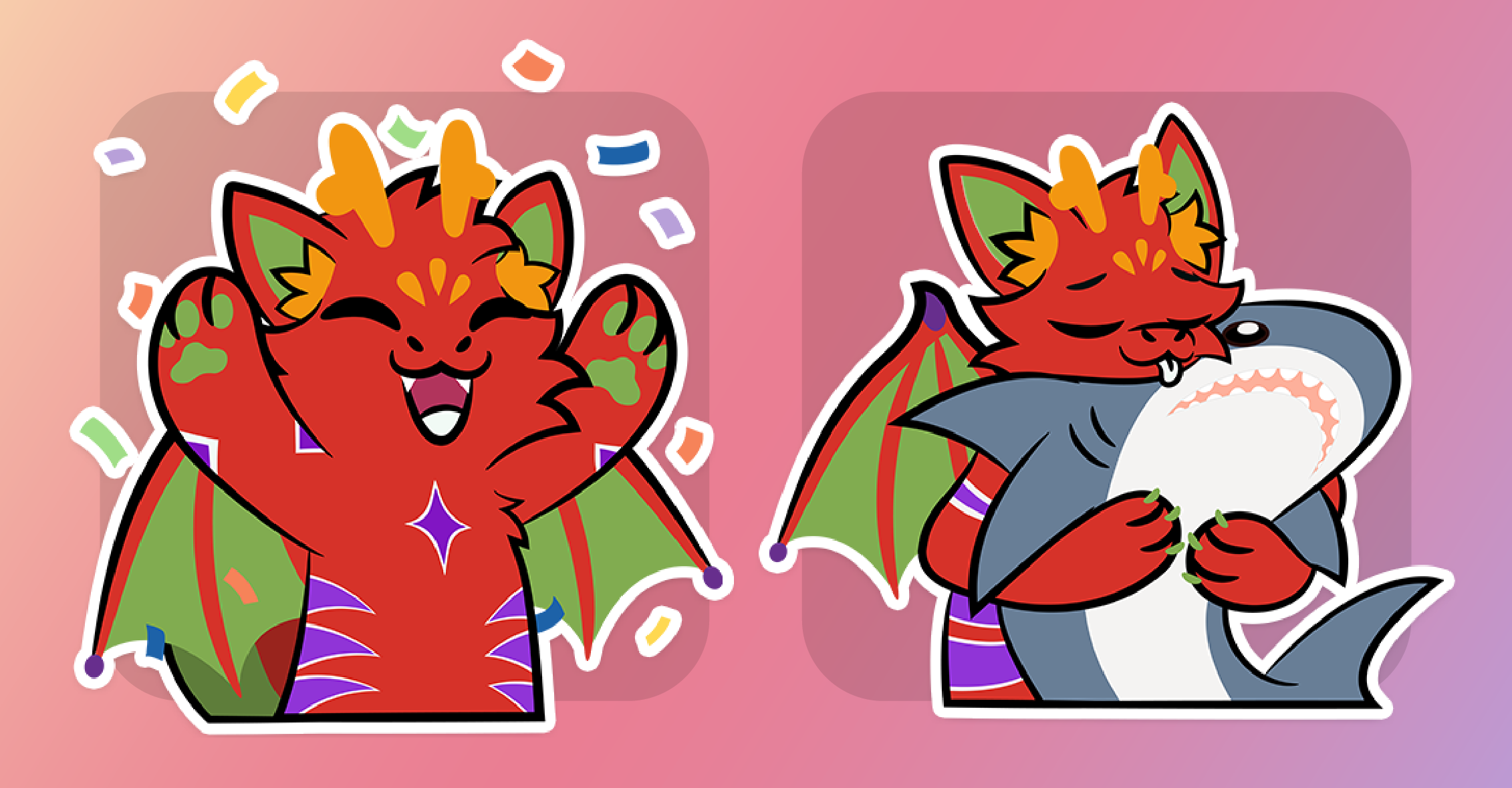 Cute dragon stickers for Ola Wallace by AlexUmkaArt