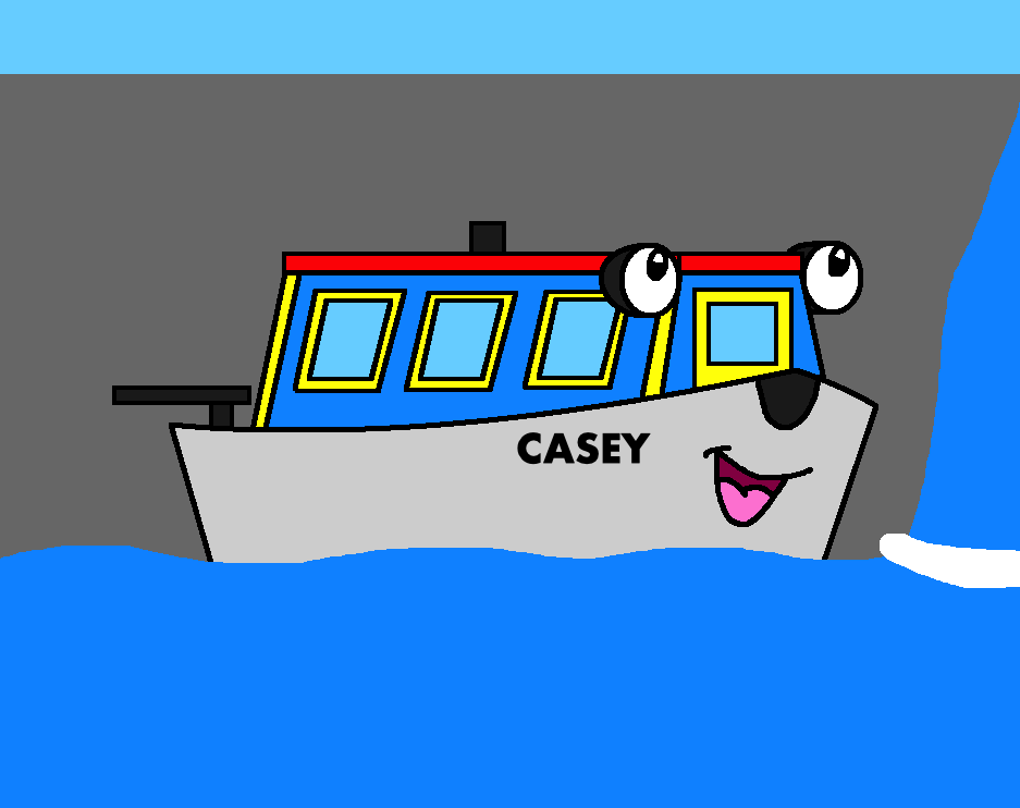 Casey the Canal Boat Going Up a Lift by ToonlandianFox2002