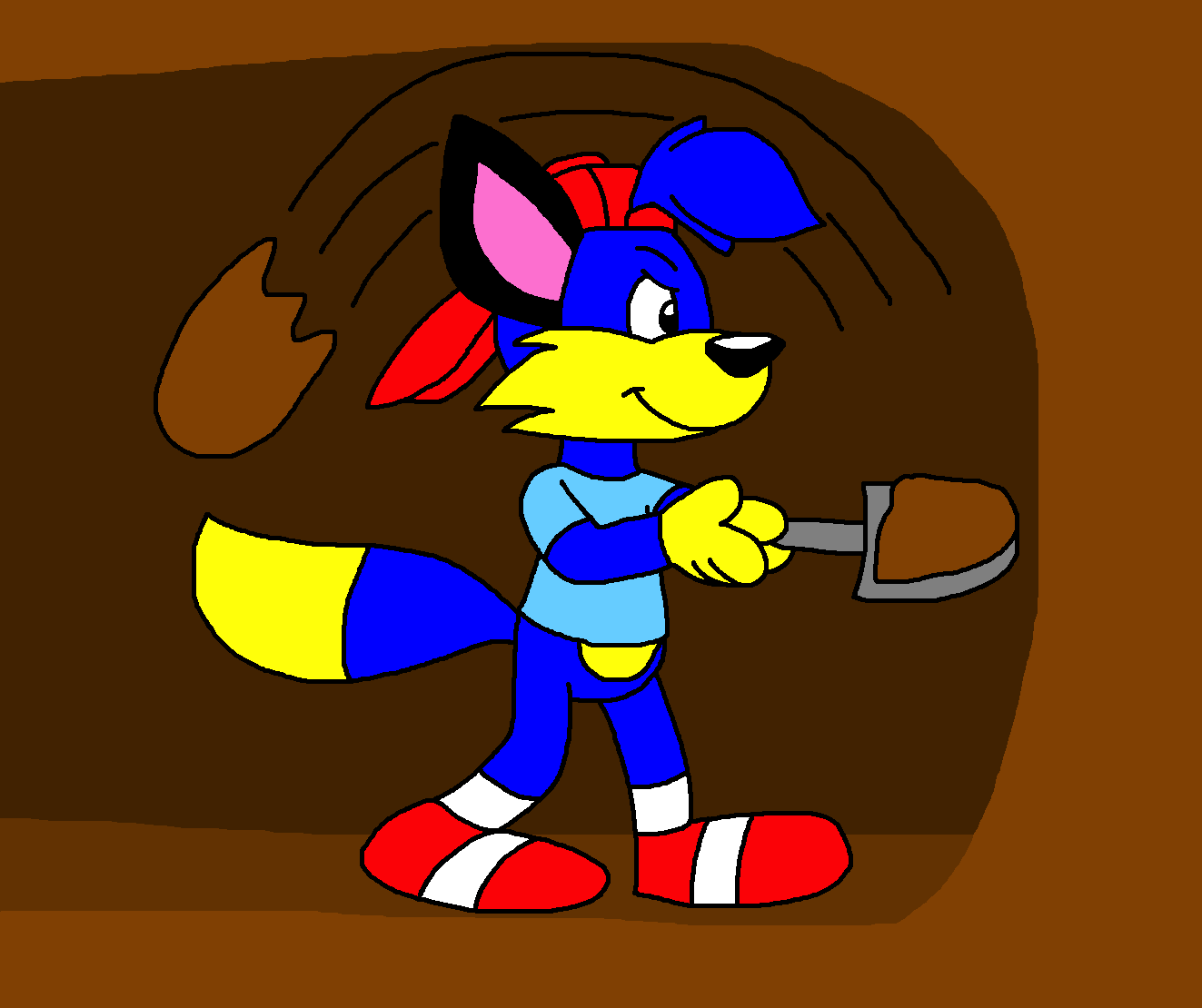Alex the Fox Digging Like a Tunnel by ToonlandianFox2002