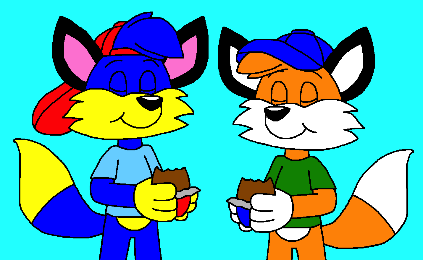 Alex and Billy Eating a Chocolate Eggs by CartoonFoxArt2002