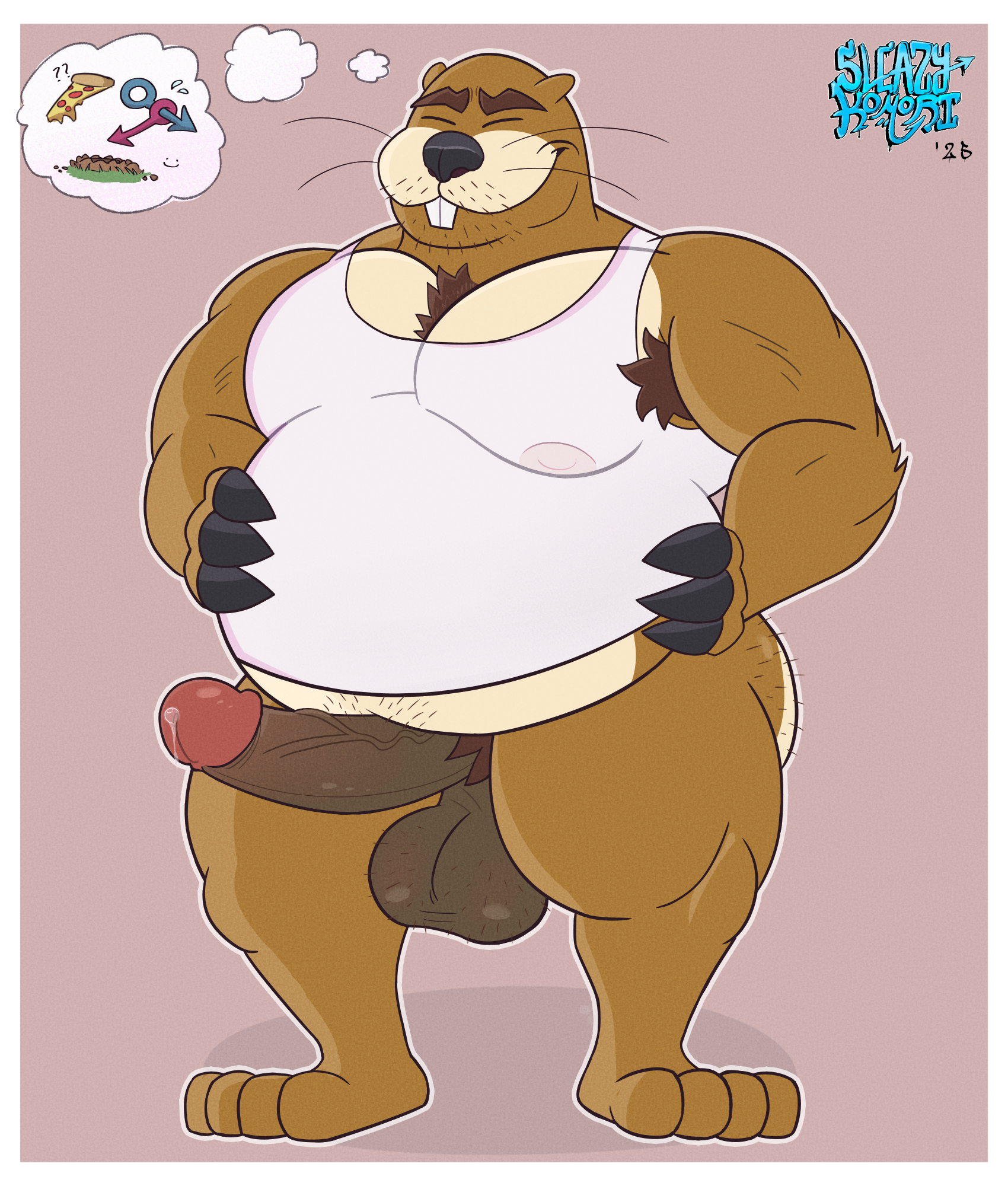 Rule 34 - 1boy 2025 anthro armpit hair balls barazoku beard belly big balls big belly big claws ...