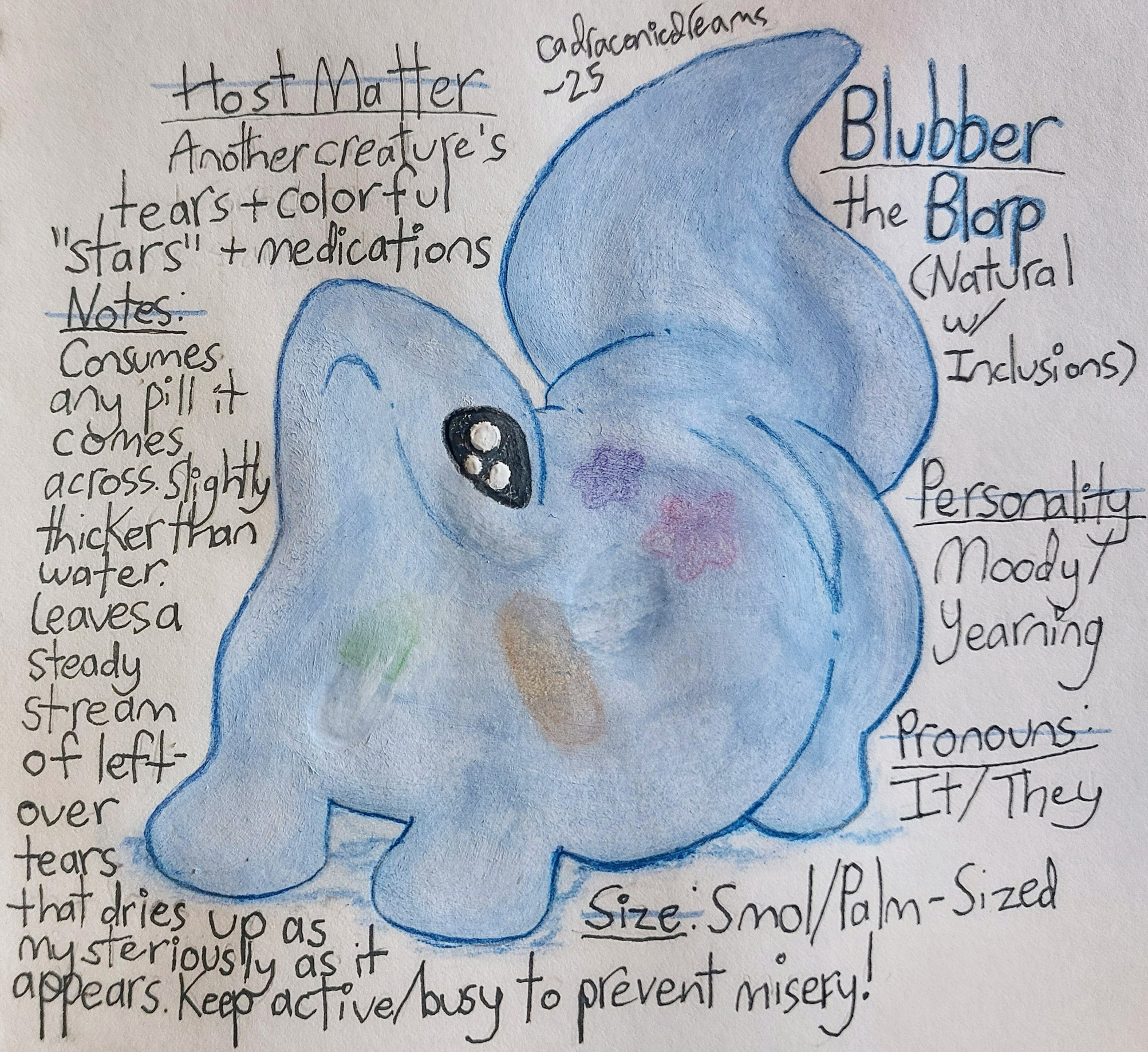 Blubber the Blorp (Personal OC Ref) by draconicdreamsart