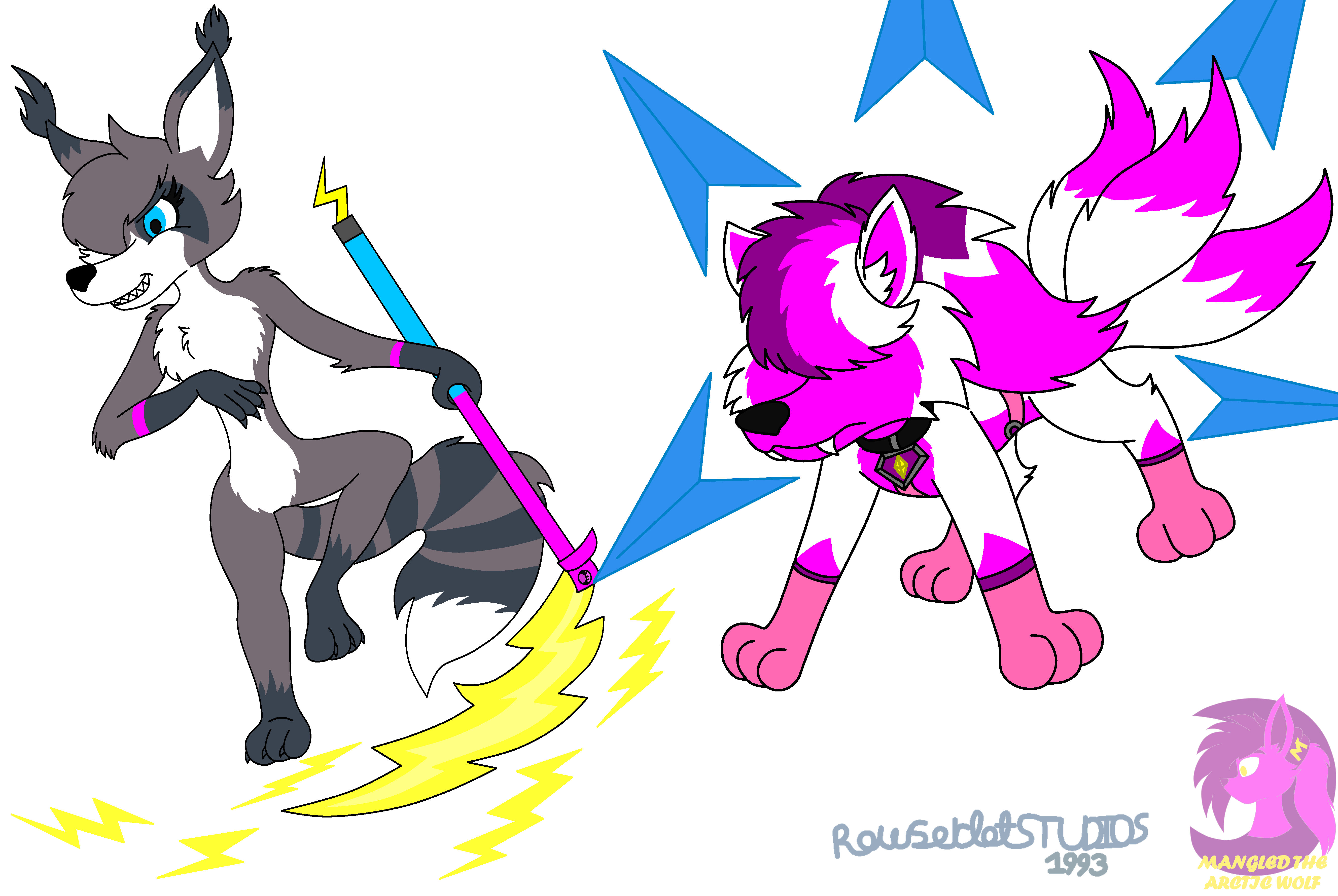 Midna and Mangled Attacking [RowserlotStudios1993] by MangledTheArcticWolf