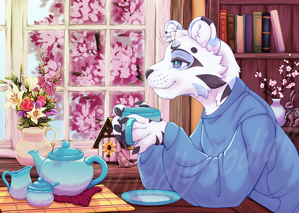 Spring Cozy Tea YCH - Whisper by KuddlyKodiak