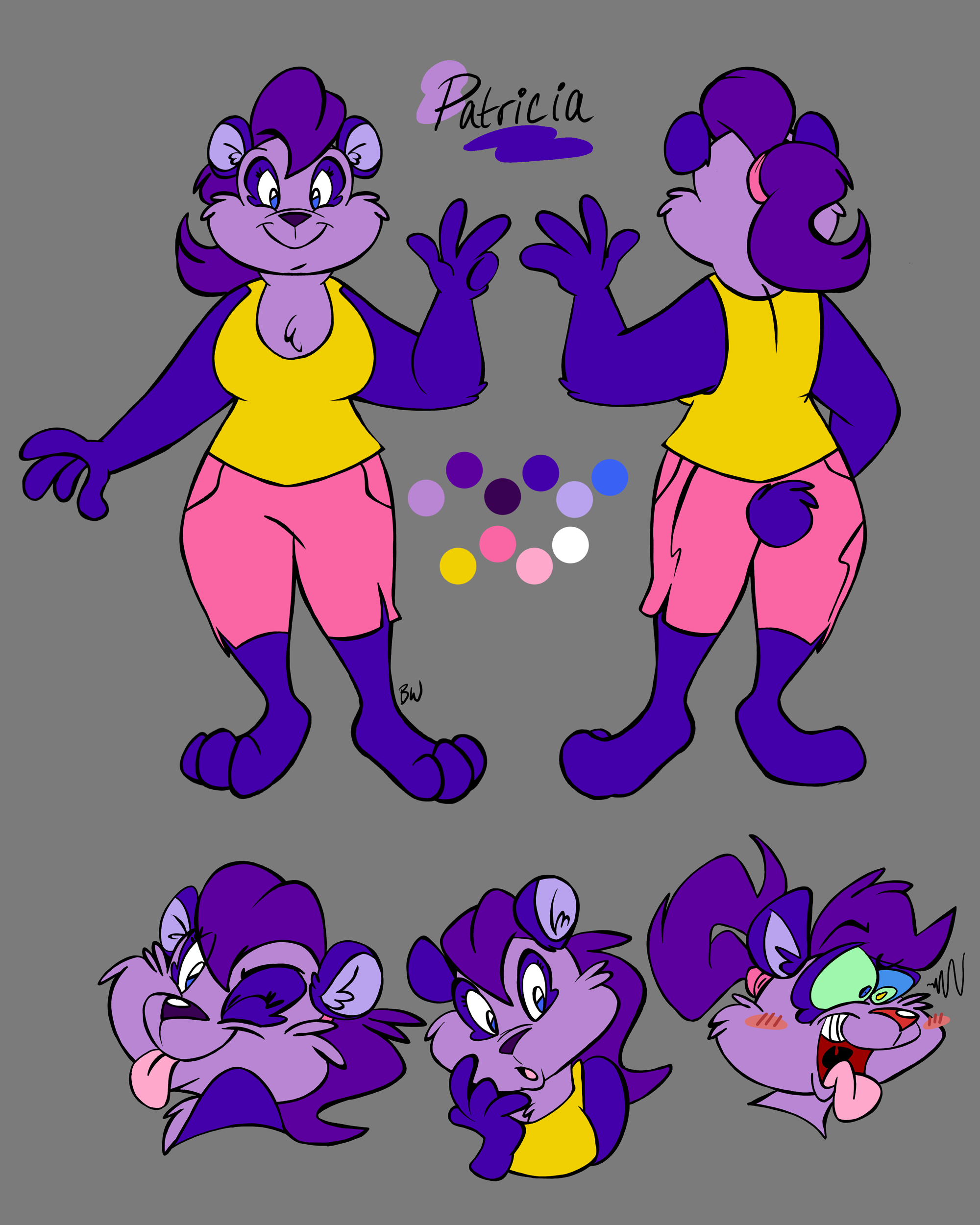 Patricia V2 ref sheet by Foxlover91