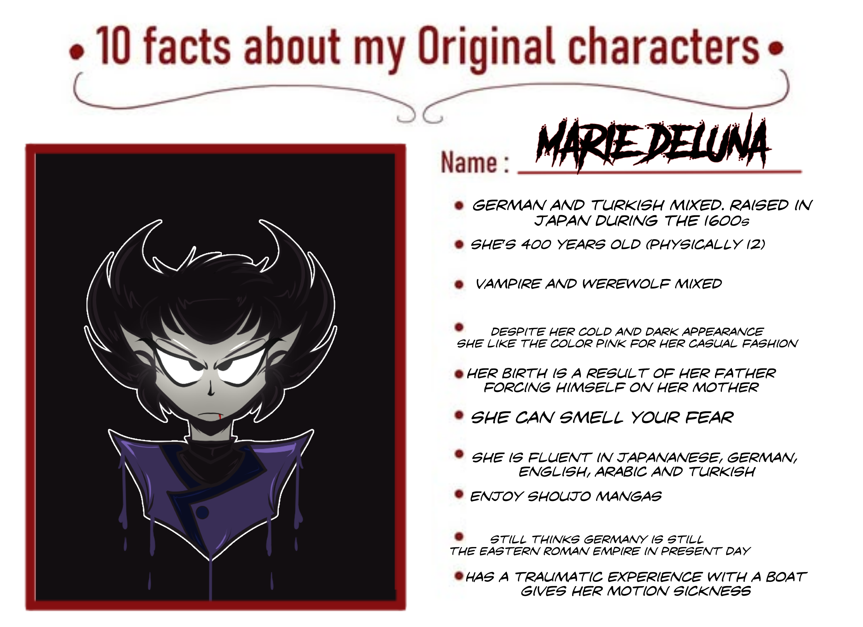 10 OC Facts - Marie Deluna by RBComics