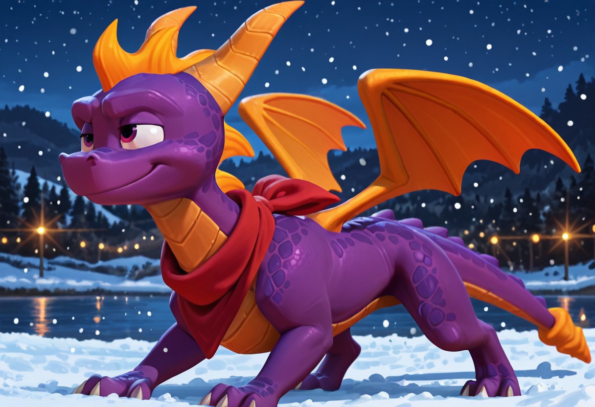 Spyro HQ Wallpaper - walking around near snowy lake by Blu99Dog