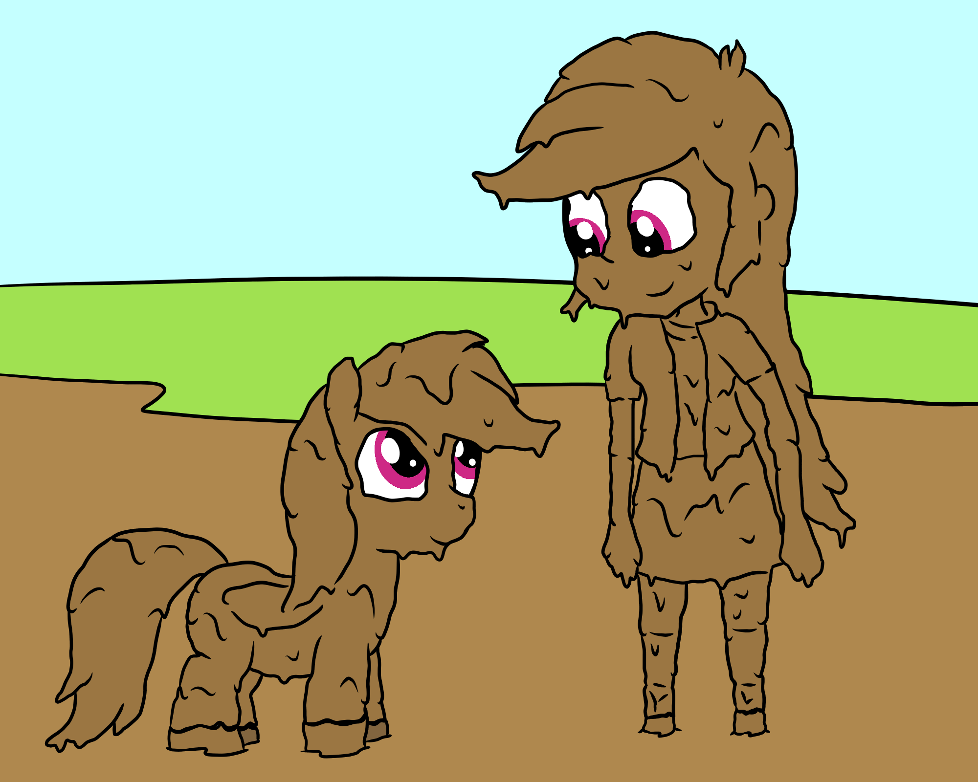 Rainbow Dash and pony in mud 2 by mucky