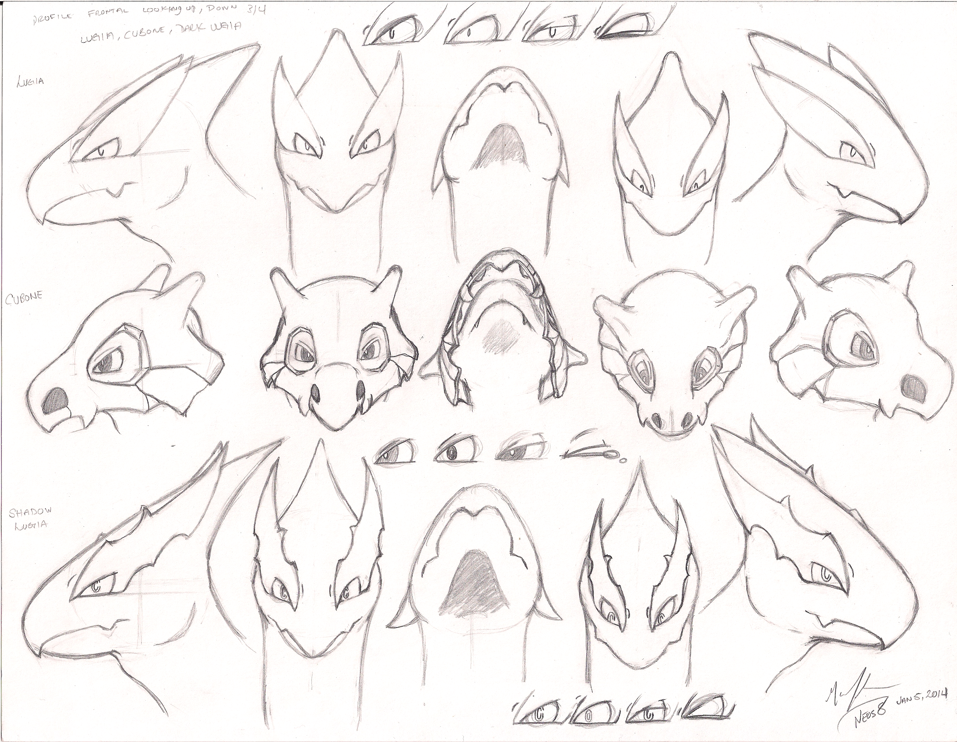 Pokemon Head Sketches 2 by Neos8