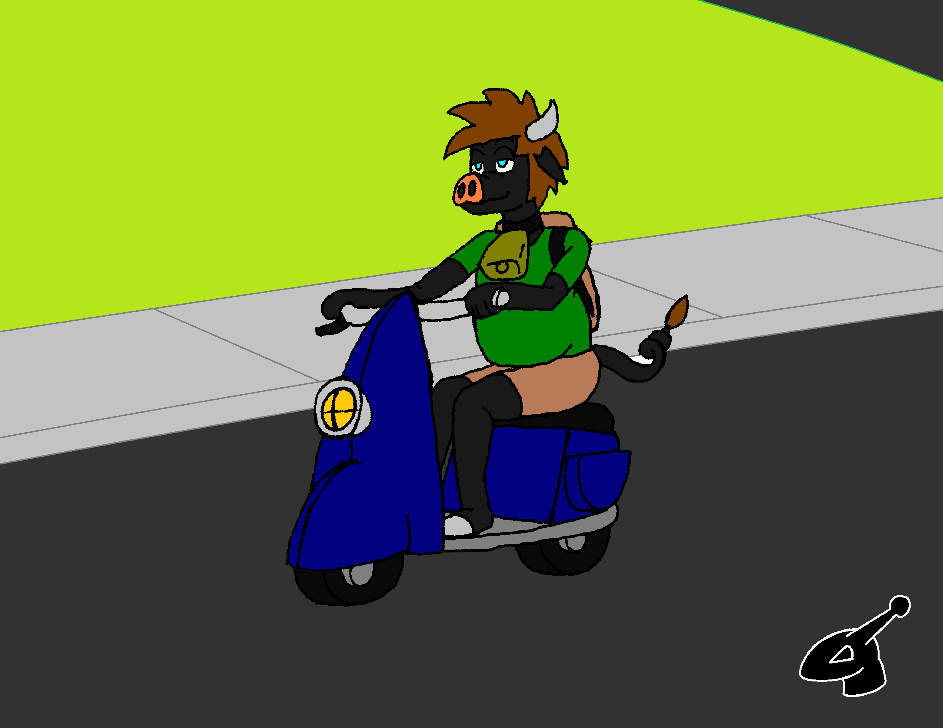 Moinks new scooter by kaijubunny