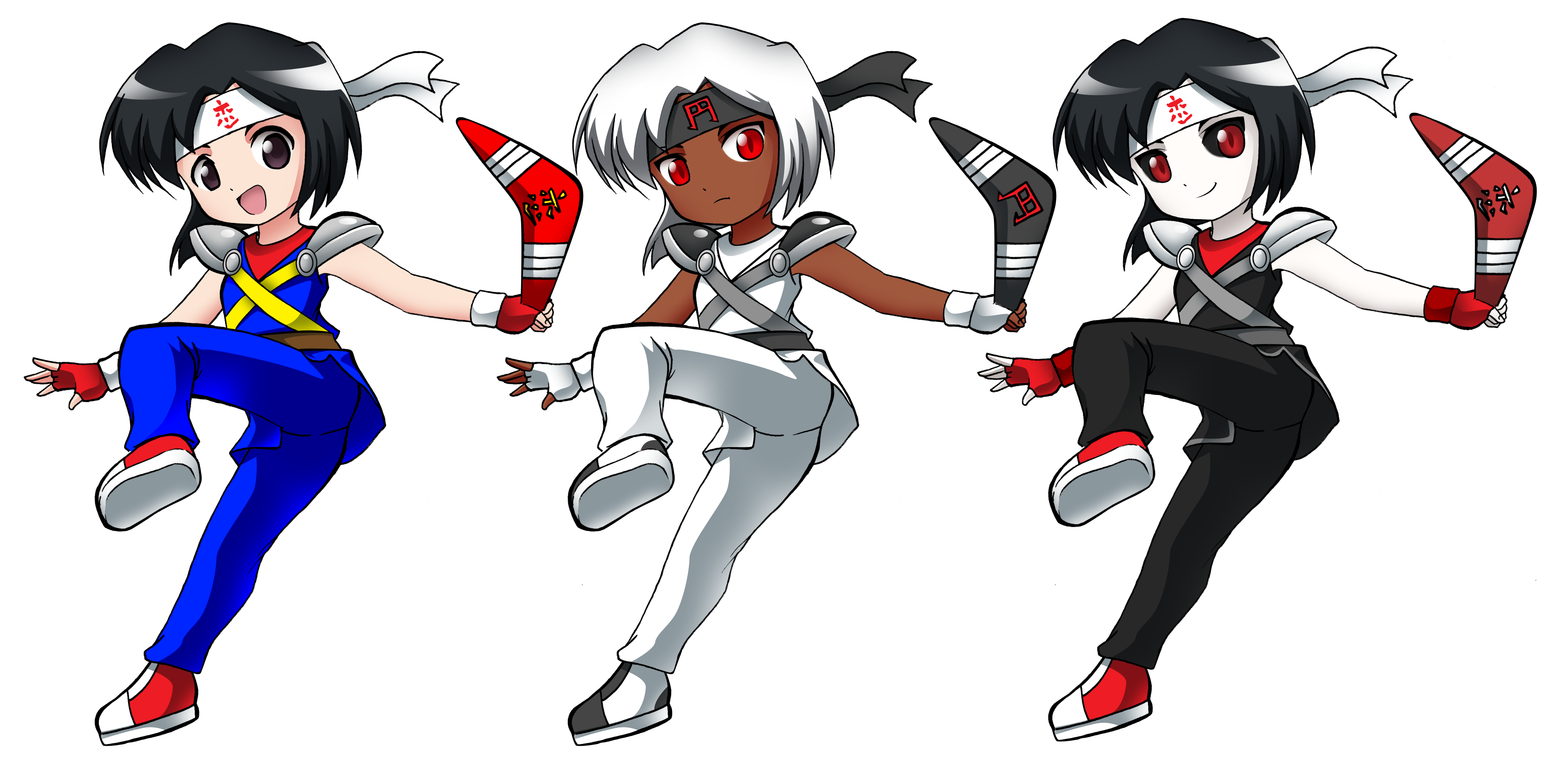 Sam Angelica, Max Demonica and Nega Sam Angelica by j8d by achthenuts