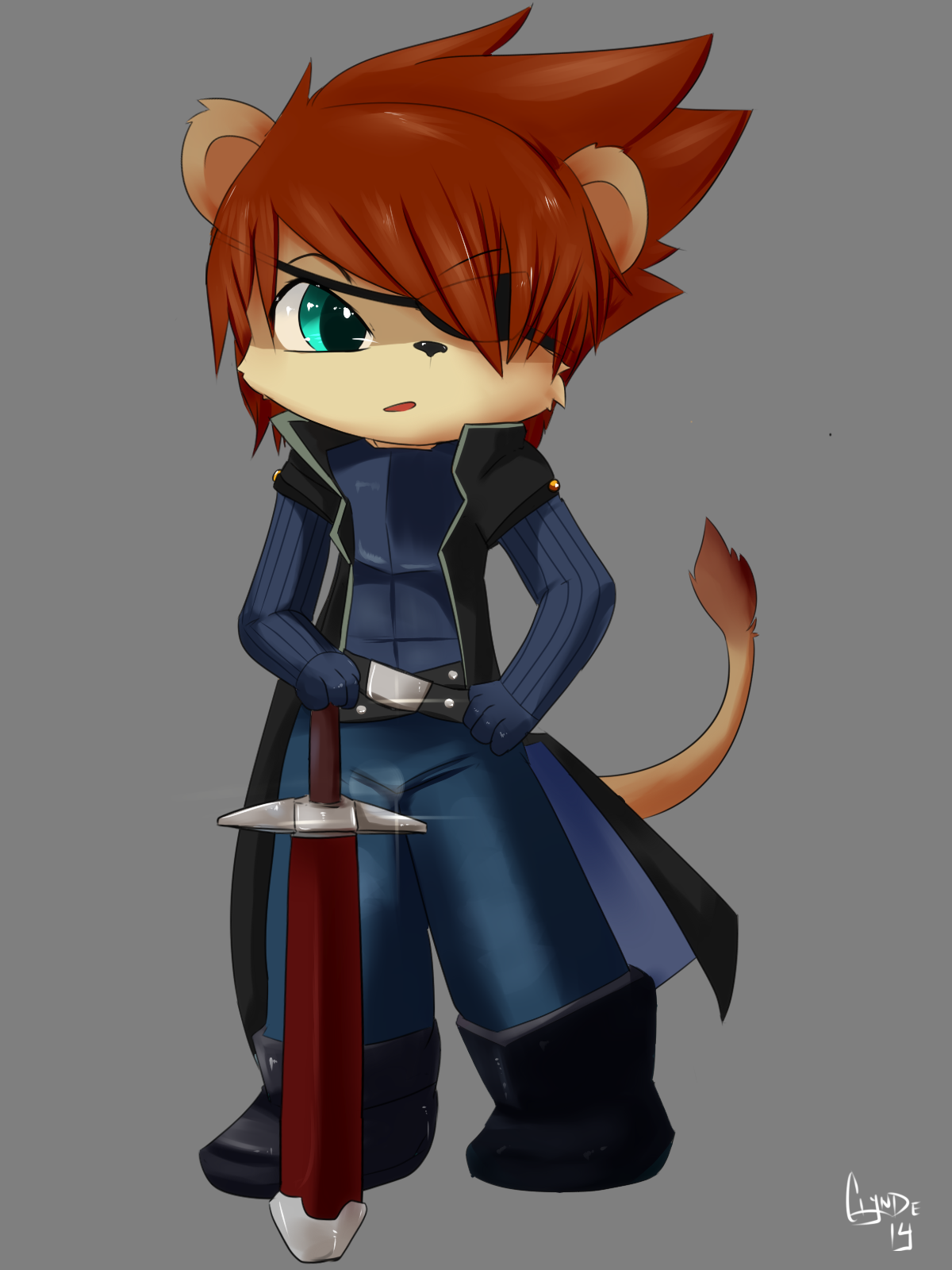 Keythi the lioness swordsman by clyndemoon