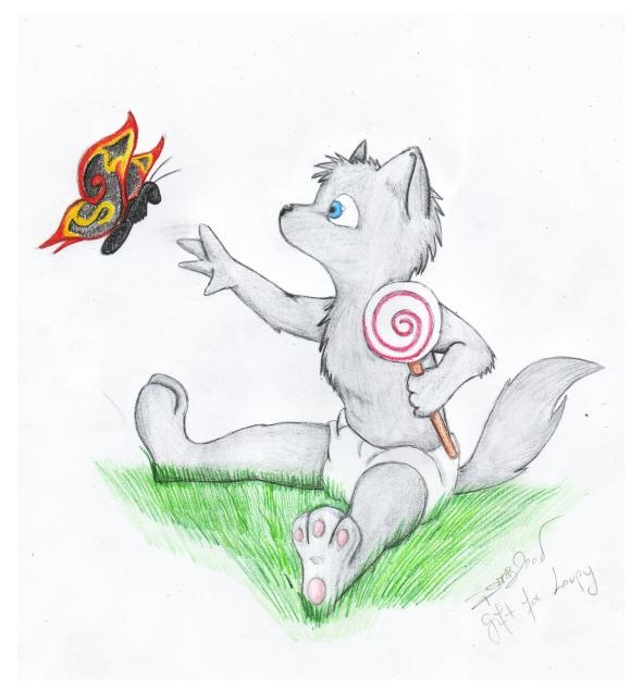 Loupy and a butterfly by Loupy