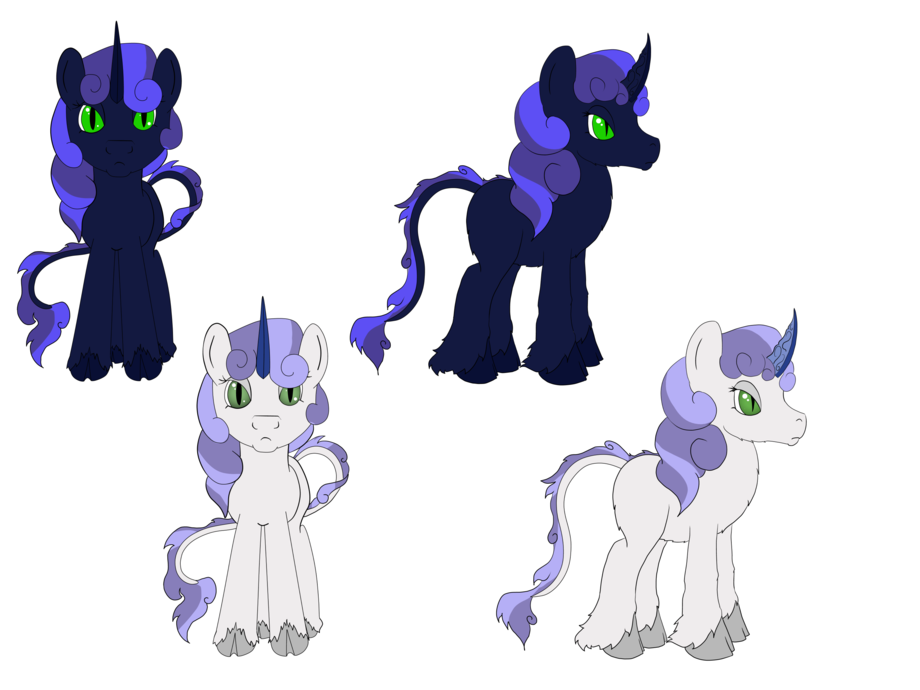 Shattered Moon - Concept Art Mane 6 and CMC by DarkEquestria