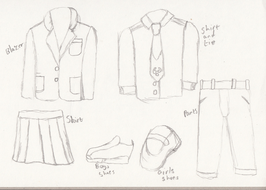 Wishes of Dreams School Uniform Sketches by Aquazero