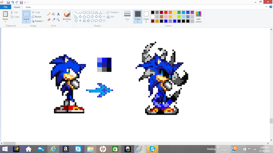 Demon sonic sprite my version .3. by SkiDaHoodCuz