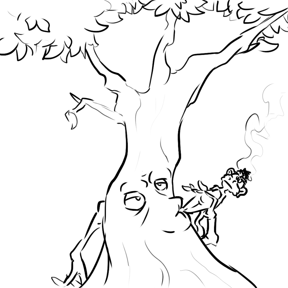 Tree Smoking a Monkey mk II by alhedgehog