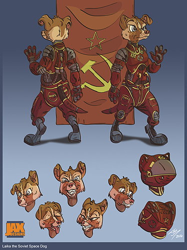 Laika the Soviet Space Dog by JaxCottontail