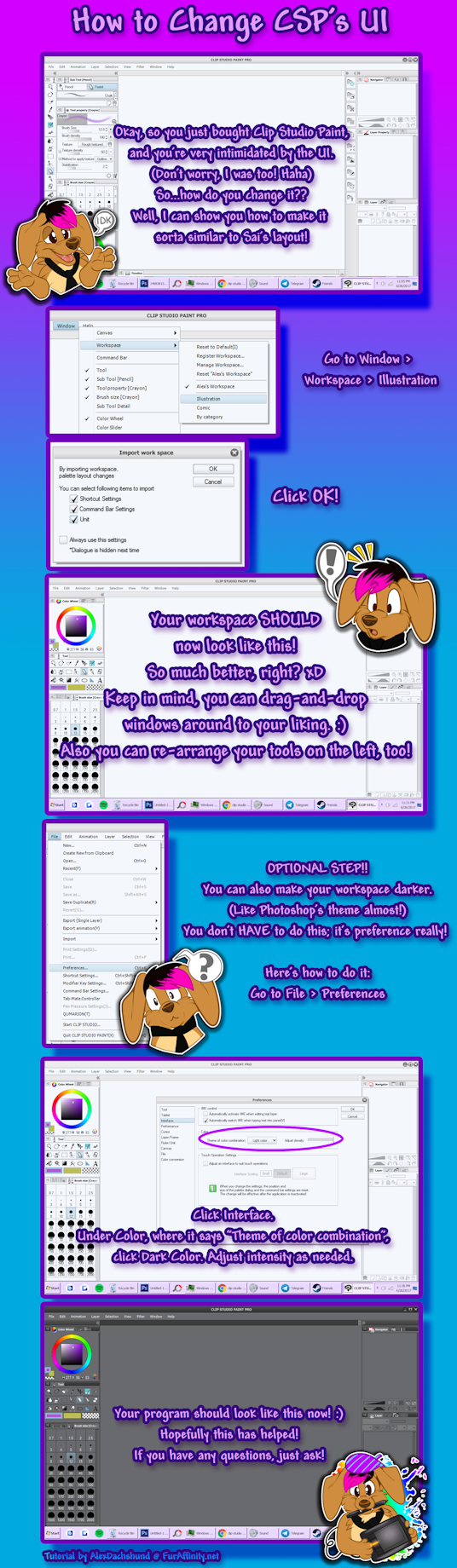 How to Make CSP/Manga Studio's UI More Friendly by WienerDogWorks