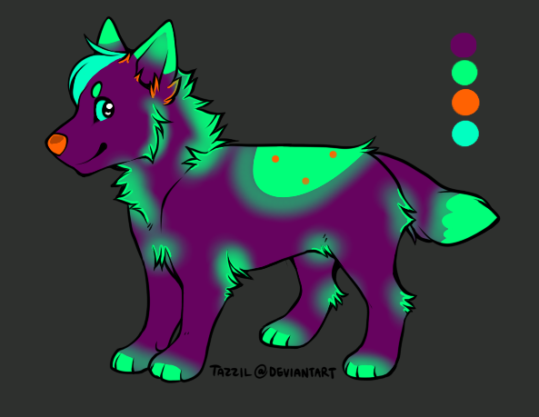 Kimo The Neon Husky Pup by JamesG