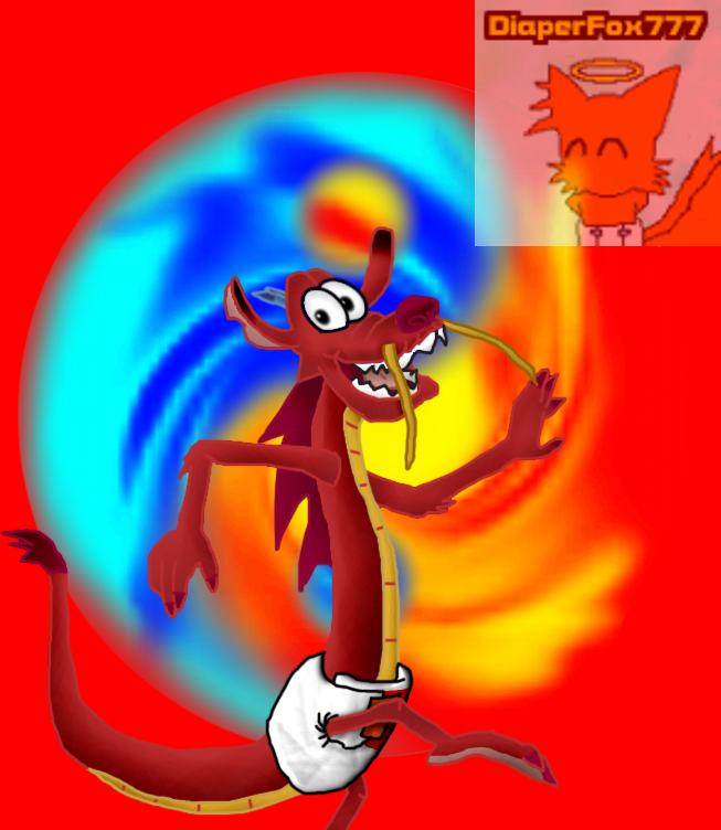 Mushu the little dragon! by DiaperFox777