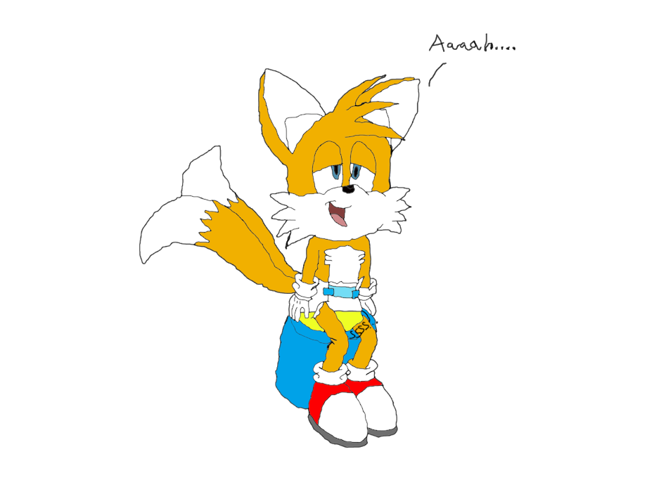 tails going potty in his pants while on his potty chair by SMKDMSQA