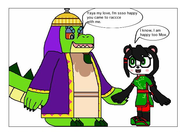 Komodo Moe and Yaya finally together in CTRNF by ChelseaCatGirl