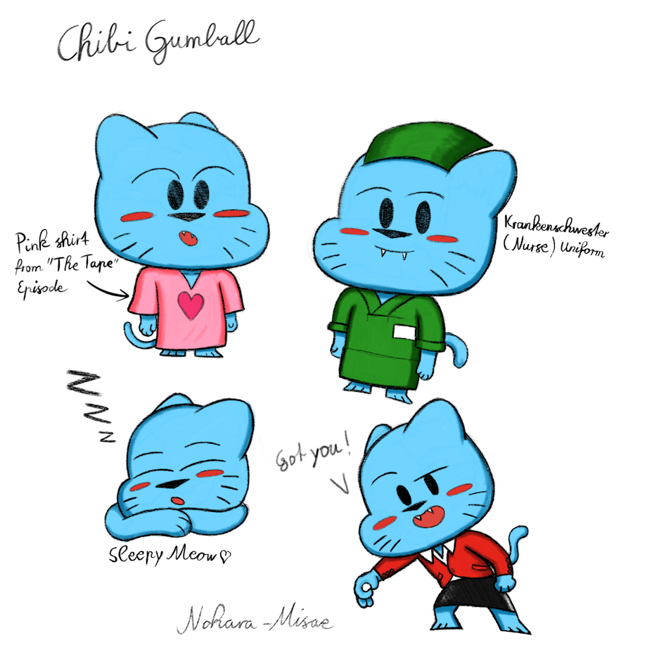 Illustration of cutie Chibi Gumball by NoharaMisae