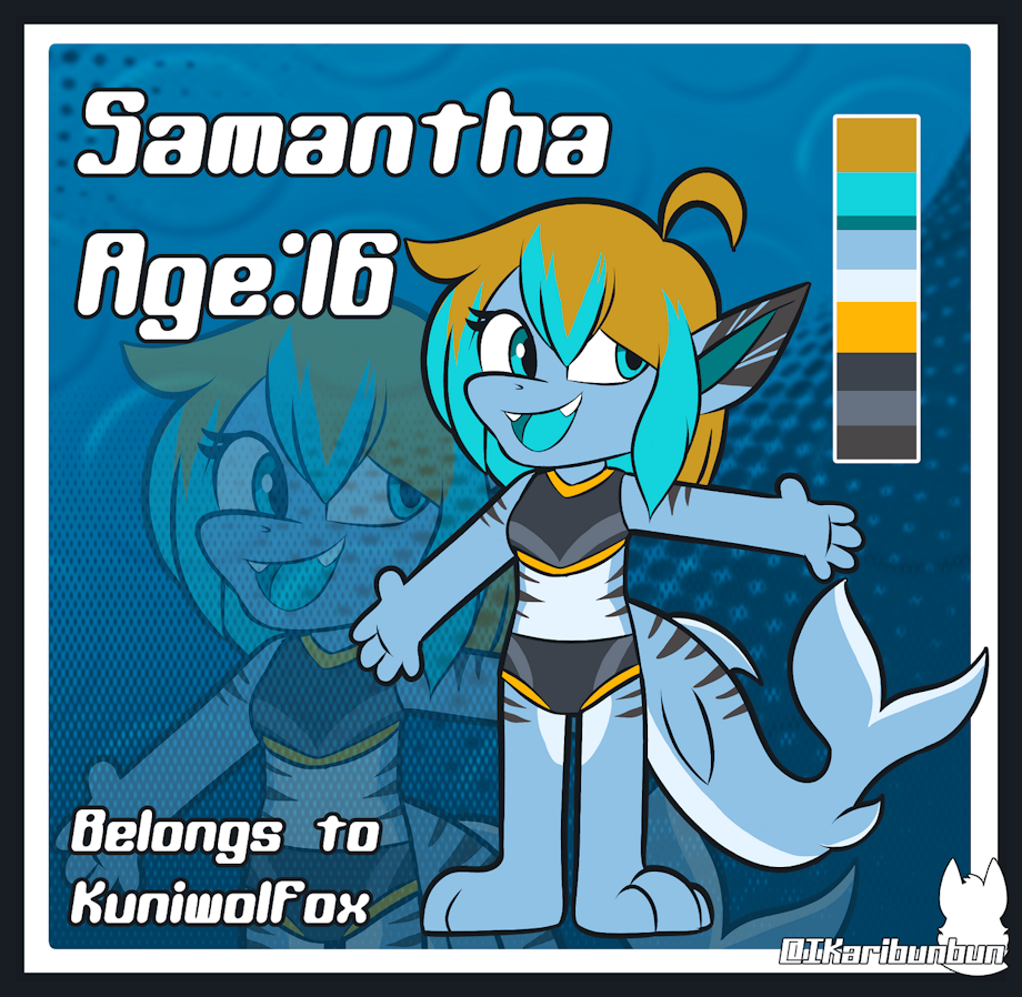 Shark character redesign comm by Ikaribunbun