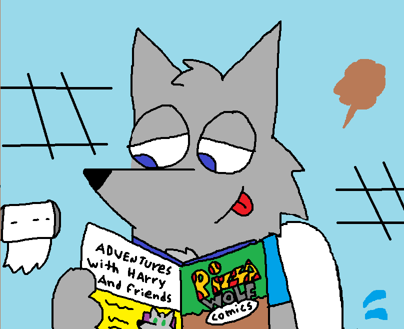 Reading a Comic Book by PizzaWolf