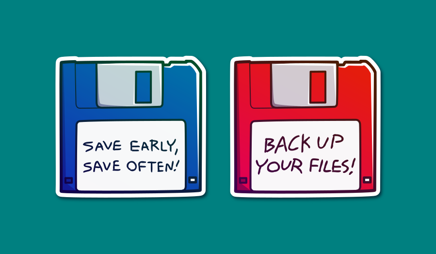 August Patreon stickers: friendly reminder floppies by ljames