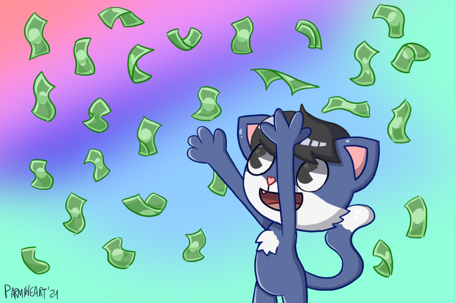 Falling Money (commission) by Chimi