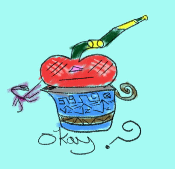 scrap doodle apple-in-teacup? 04-03-2022 by AslaTaviArt