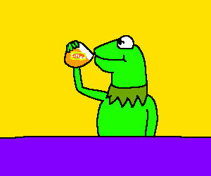 kermit sips lipton tea by frogtable125