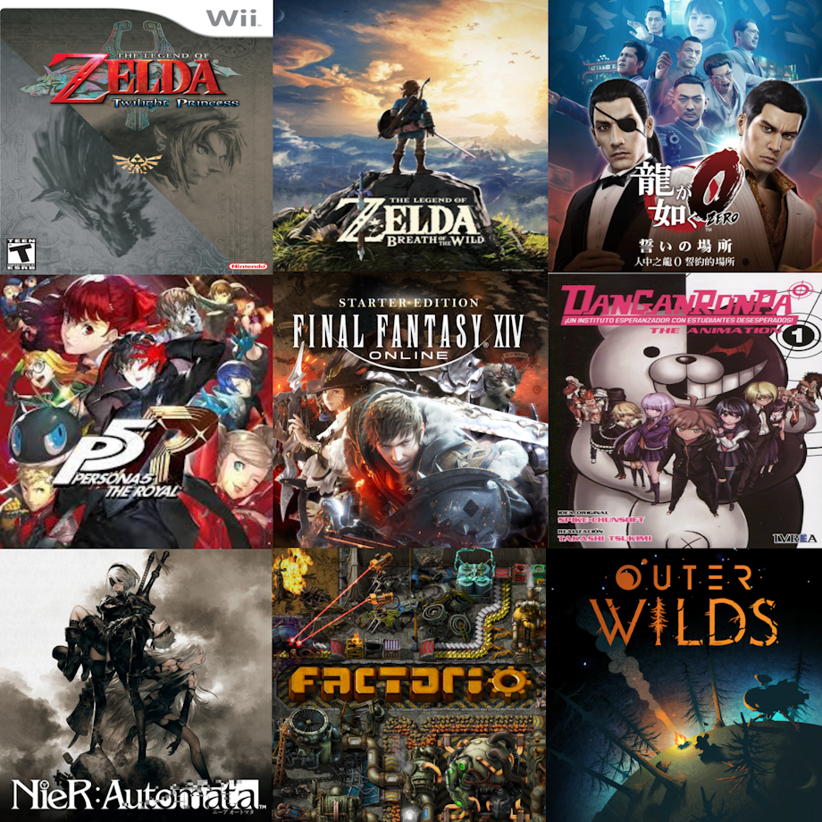 Favorite game grids by Sleepyly