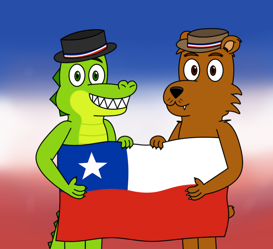 Croc and Bert celebrating the 'Fiestas Patrias' by BearsFlush