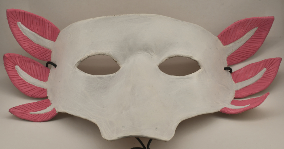 Leather axolotl mask by Ormspryde