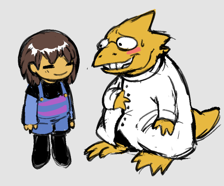alphys and frisk by PartyStopper