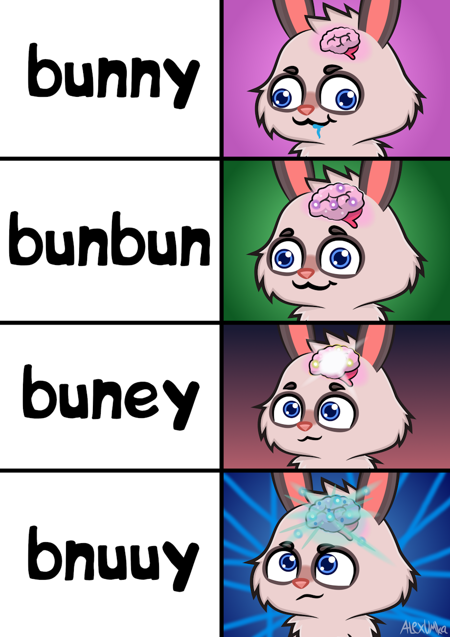 Bun brain meme :3 New stickers for Knufte! by AlexUmkaArt